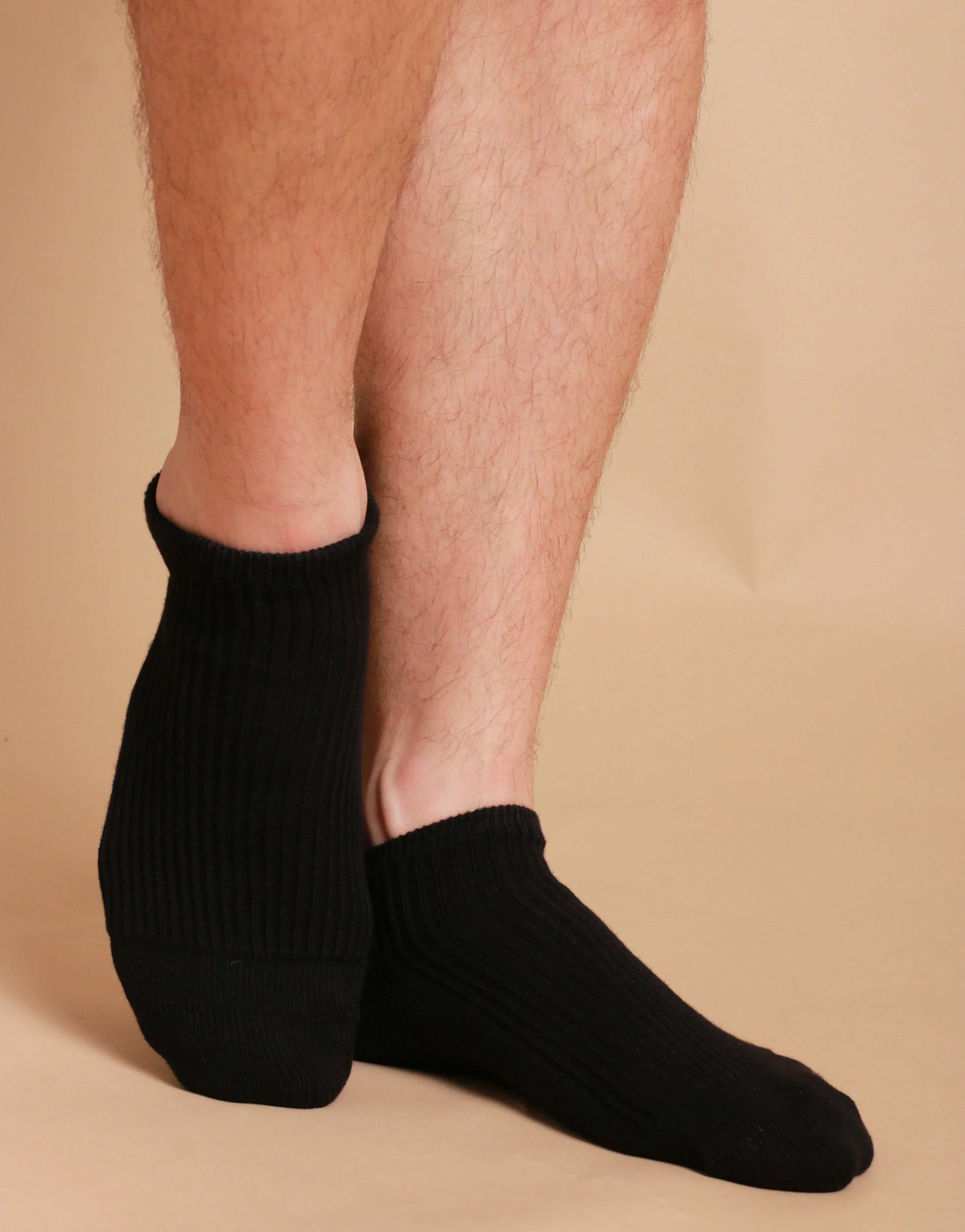 Latex-Free 100% Organic Cotton Ankle Socks (2pairs/Pack | Black)