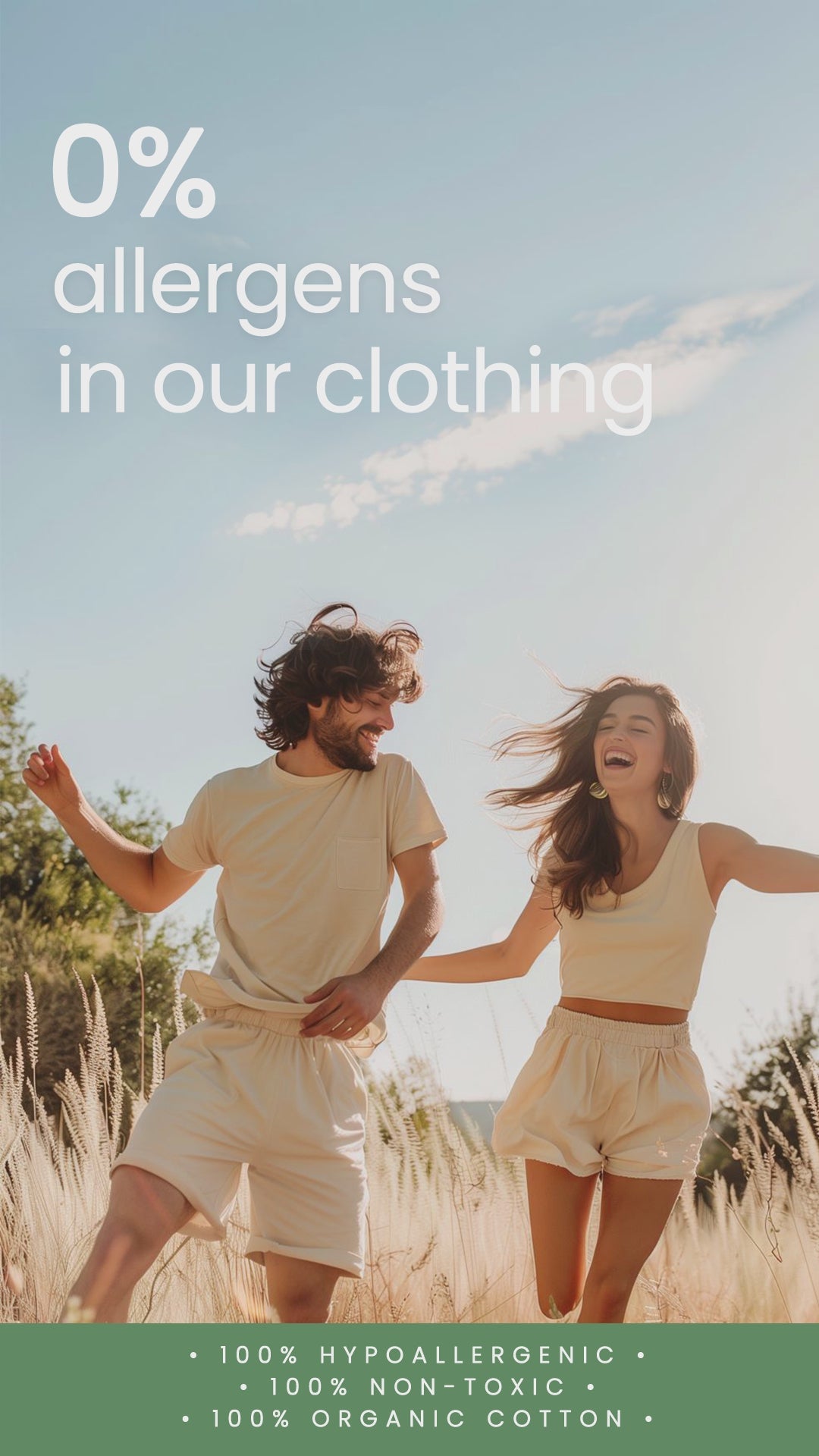 Eco-friendly clothing for humans with allergies and sensitive skin
