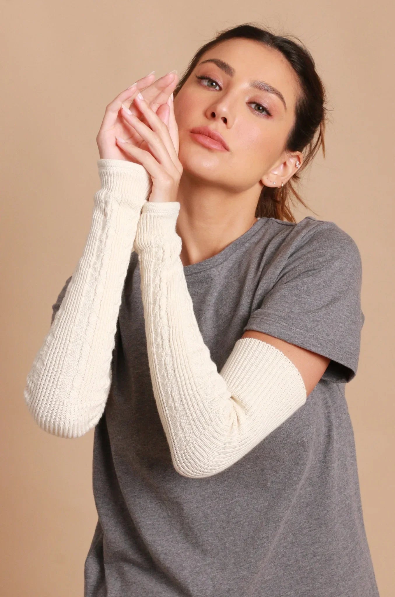Women's 100% Organic Cotton Knitted Arm Sleeve
