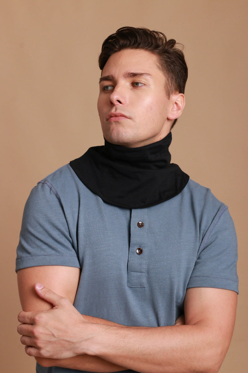 100% Organic Cotton Hypoallergenic Neck Protection Sleeve-Black ...