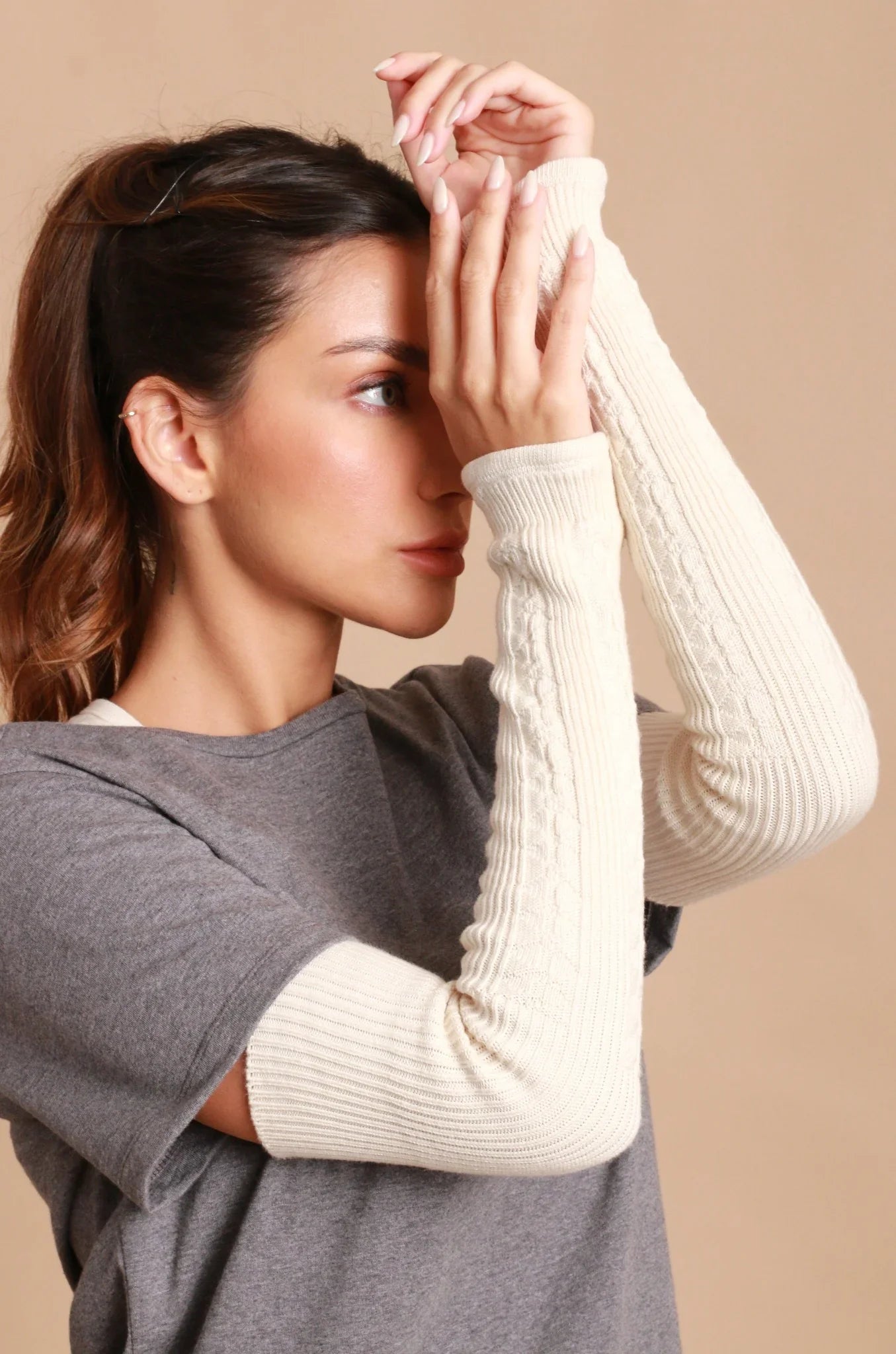 Women's 100% Organic Cotton Knitted Arm Sleeve