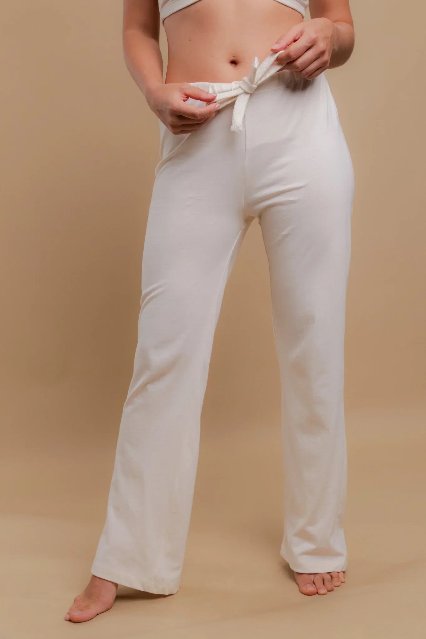 Organic Cotton Women's Drawstring Lounge Pants ( Natural )